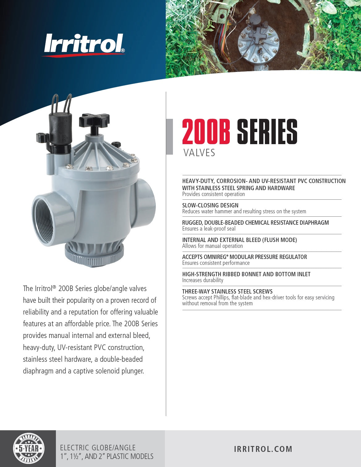 Irritrol Richdel 1 1/2" Flow Control Solenoid Valve