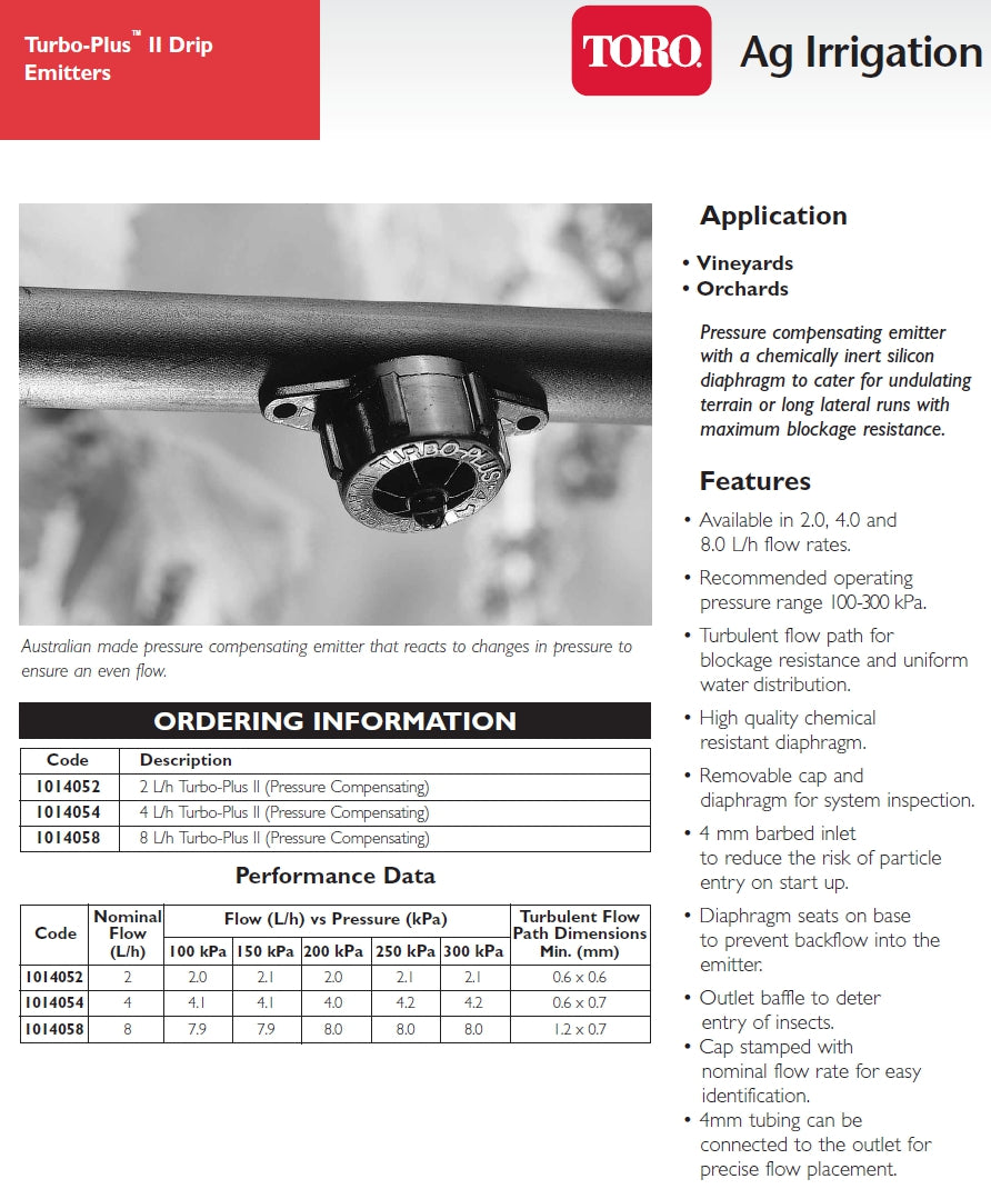 Toro Turbo Plus Compensated Dripper 2 l/h
